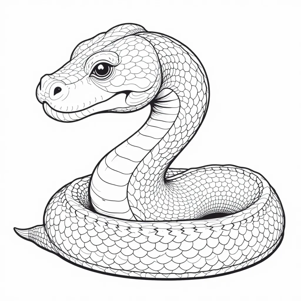 Desenho De Python Para Colorir Hand Drawn Vector Doodle Outline Snake