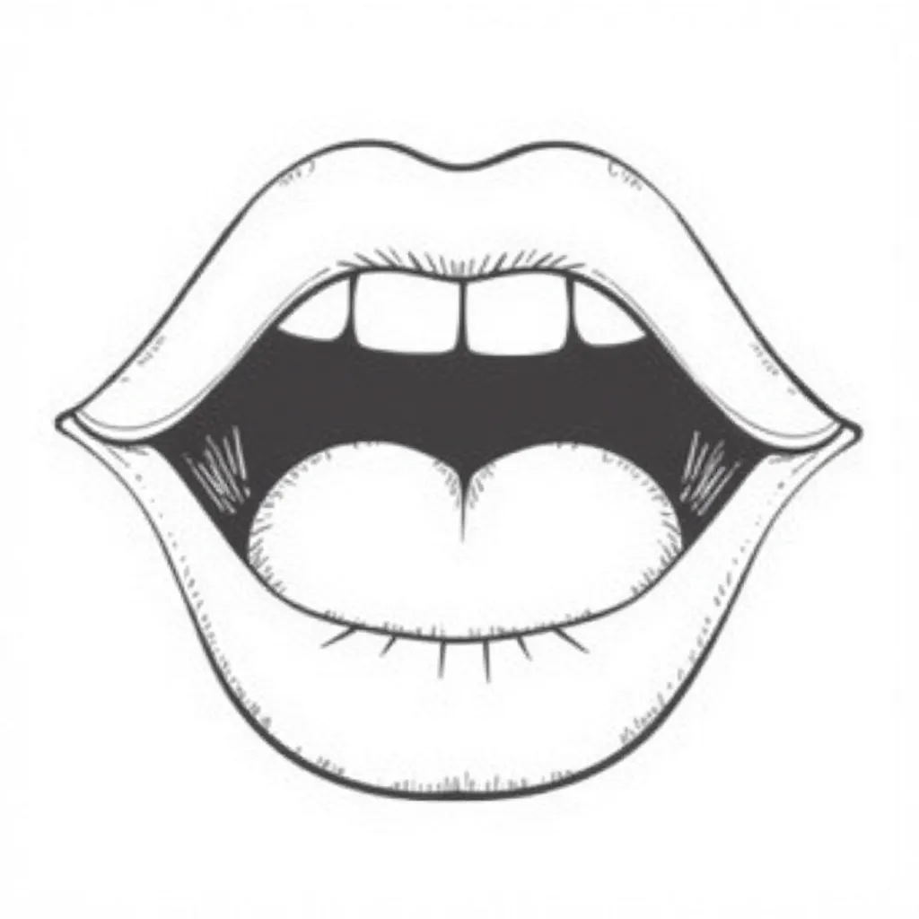 Clipart Bouche Noir Et Blanc