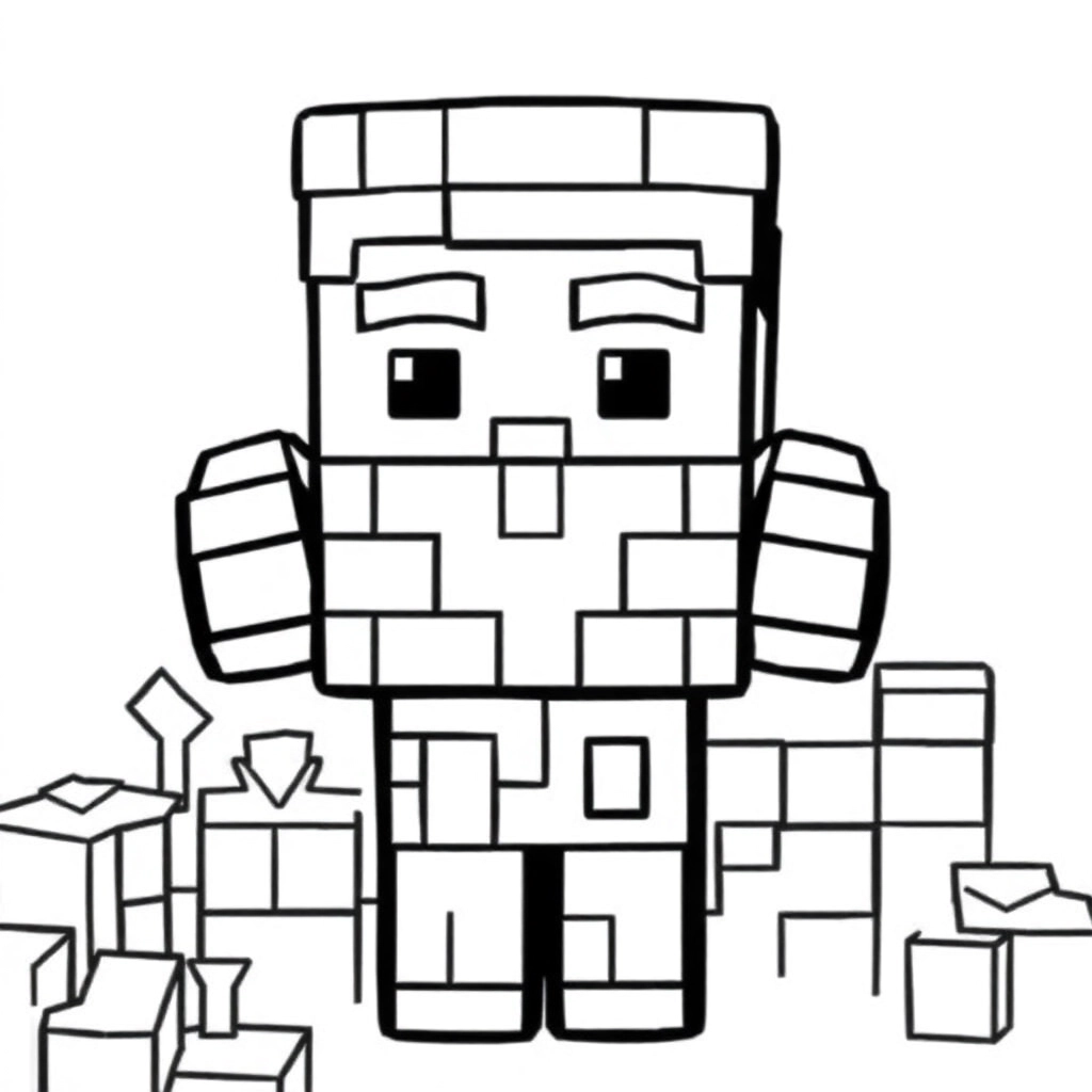Minecraft Netherite Coloring Pages Mattel Minecraft Steve In Netherite